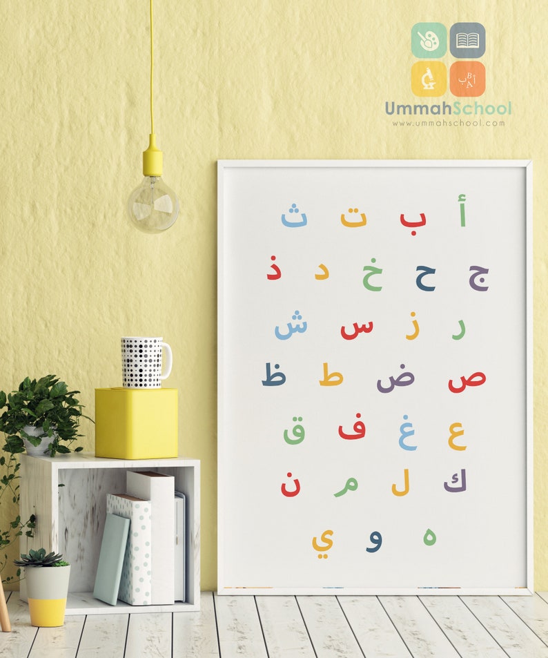 Alif Ba Arabic Alphabet Poster Printable | Arabic Homeschool Wall Art ...