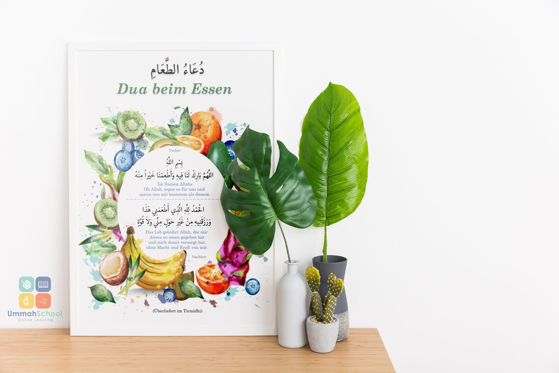 Dua Before and After Eating Meal Poster With Fruit Learning - Etsy