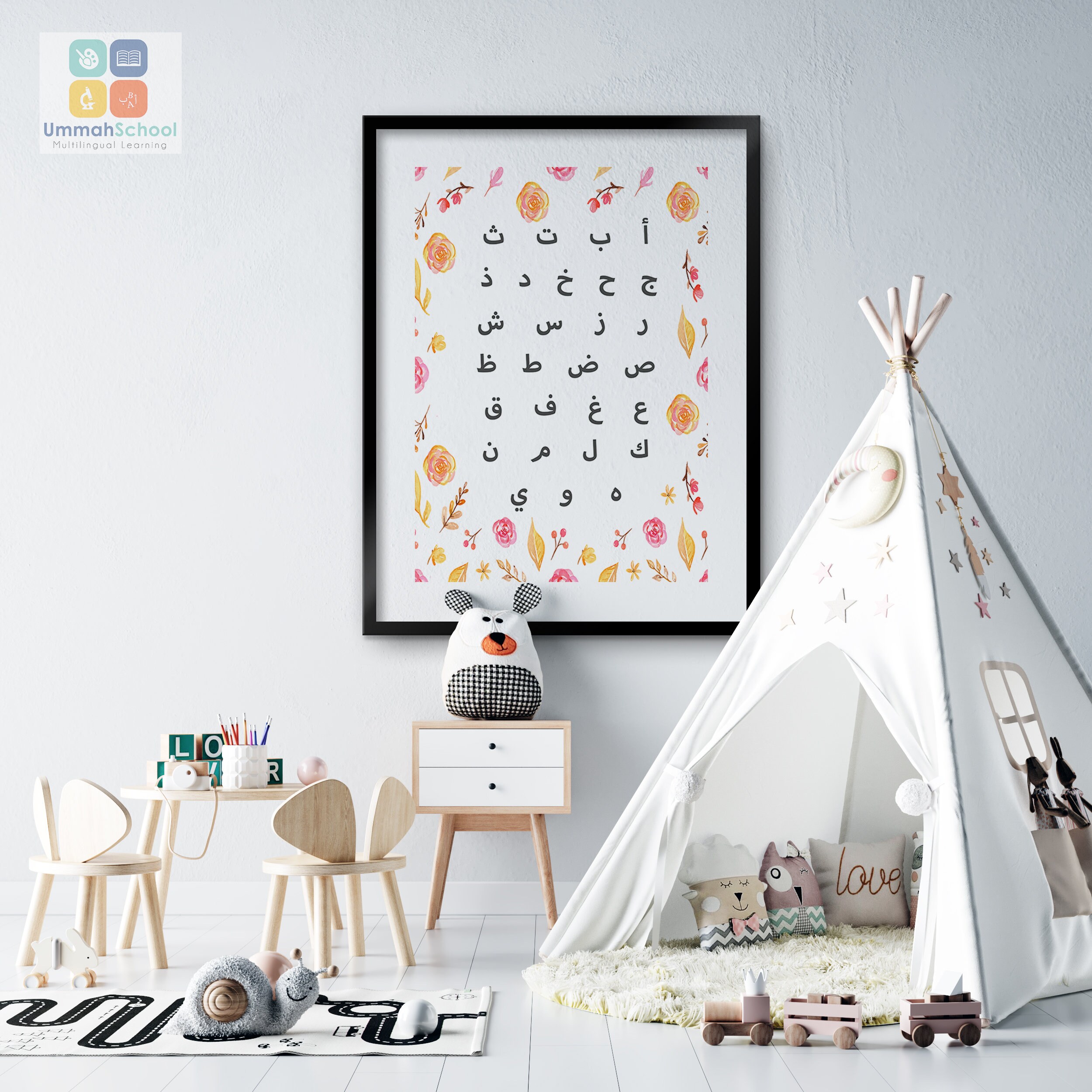 Alif Ba Arabic Alphabet Poster Printable Arabic Homeschool - Etsy