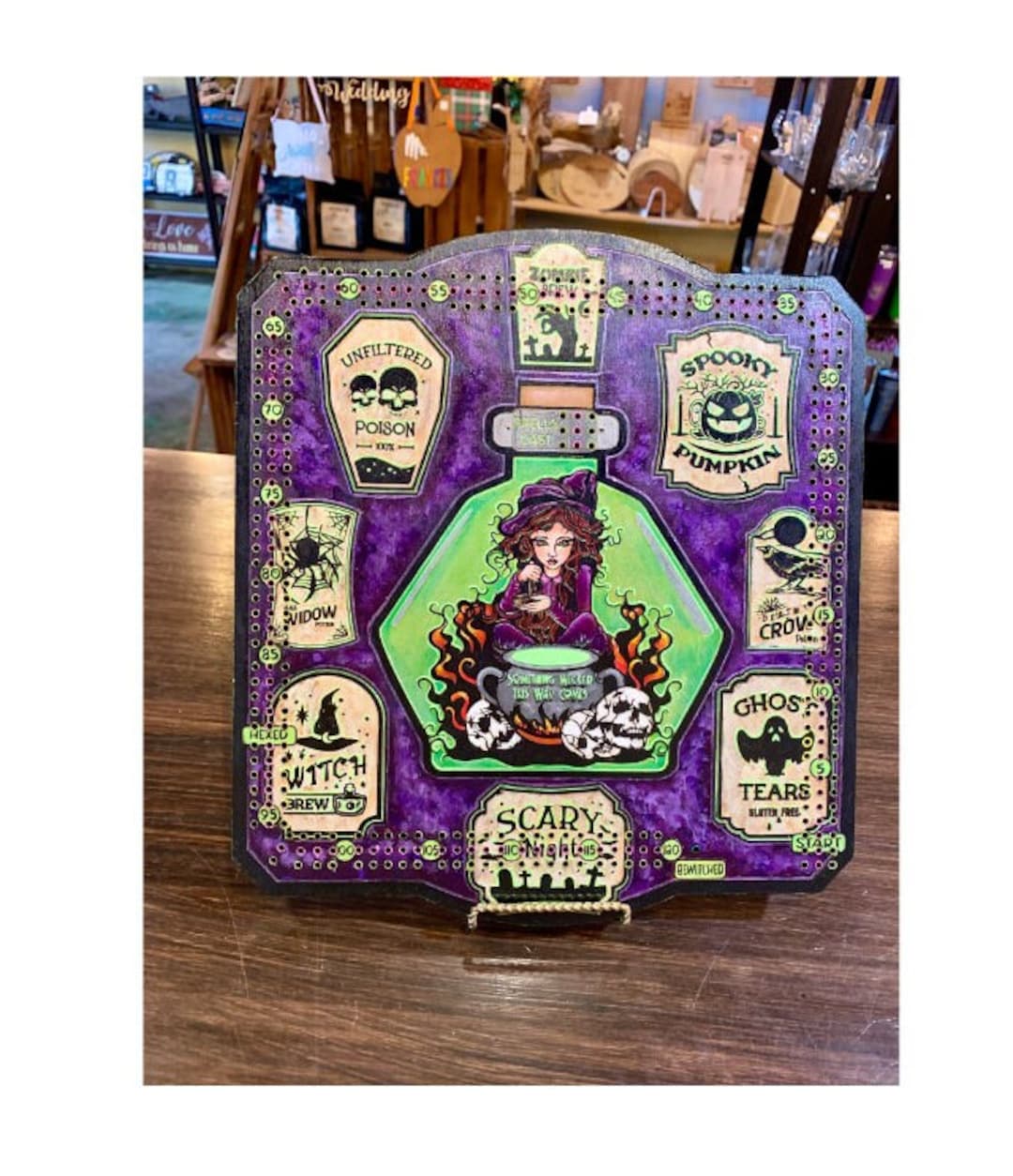 Witchy Potion Cribboard, Cribbage Board, Board Game, Cauldron, Potion ...