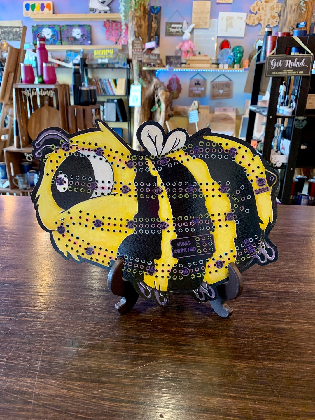 Petey Bumble Bee Cribbage Board, Cribboard, Board Game. Crib, Custom ...