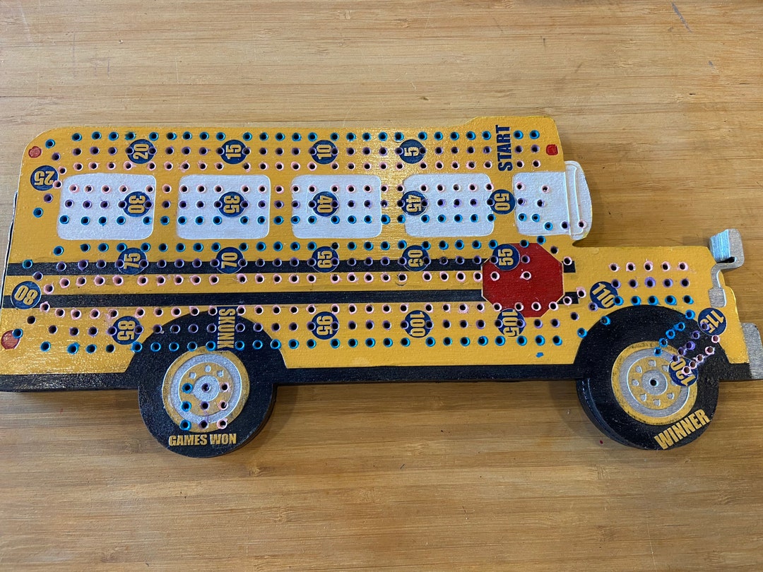 School Bus Cribbage Board, Cribboard, Board Game. Crib, Gift - Etsy Canada