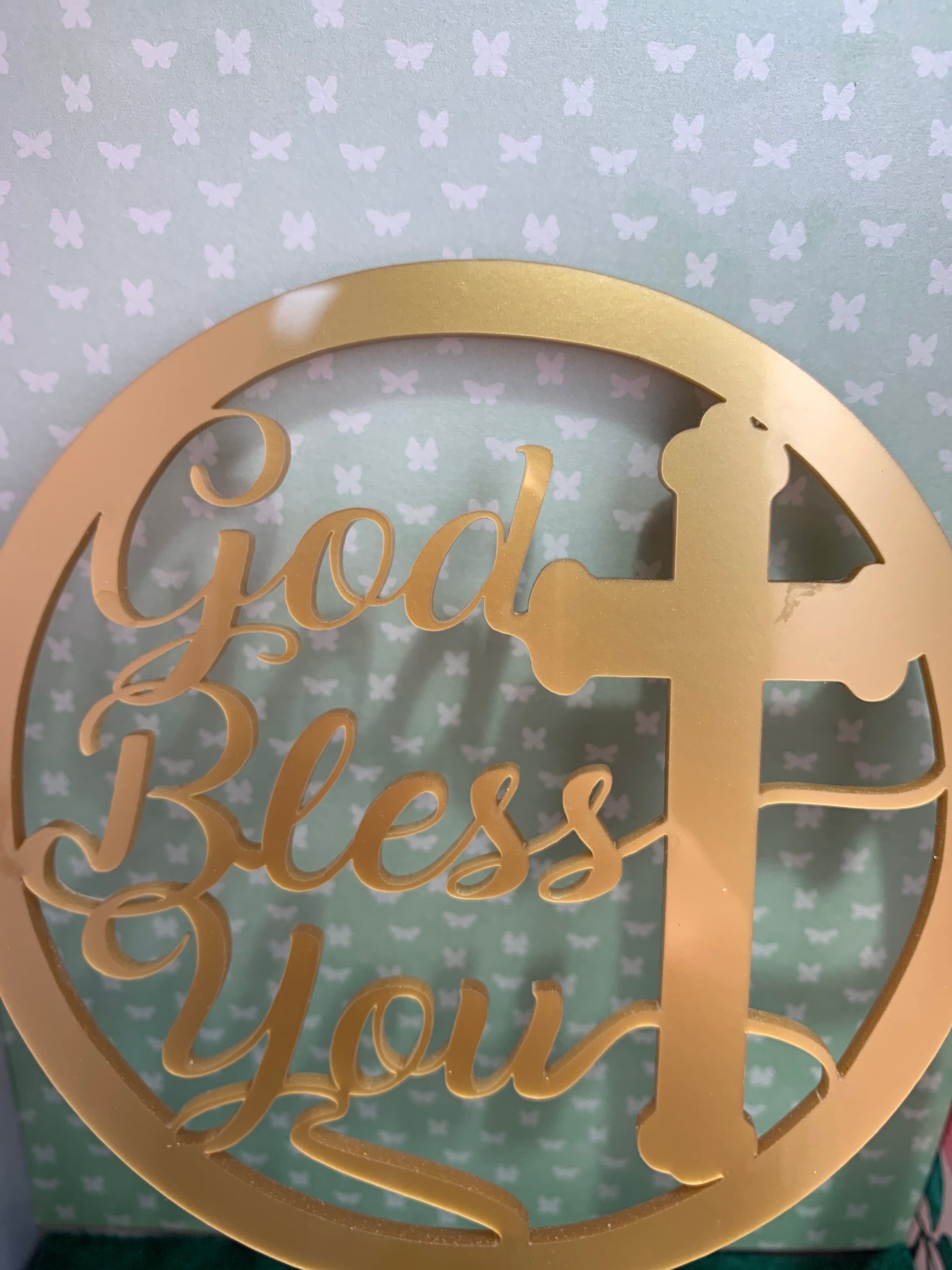 REUSABLE Acrylic NOT VINYL God Bless You Cake Topper Choose - Etsy