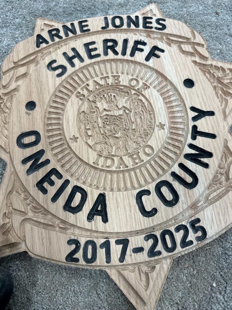 Wood Police Fire EMT Sheriff Military Custom Carved Badges Plaques ...