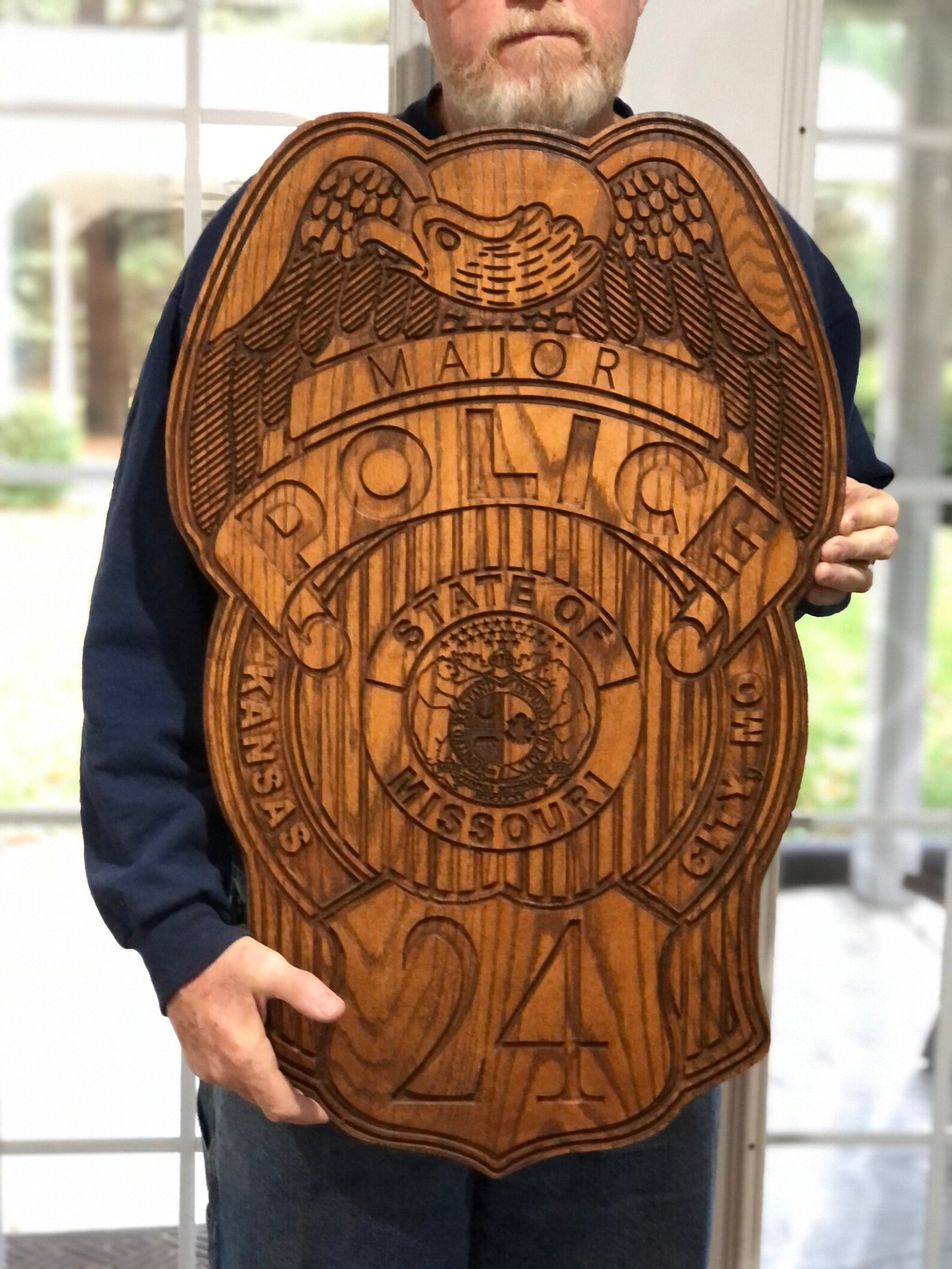 Custom Carved Wood Badge: Fireman, Police, Military, Retirement Gift - Etsy