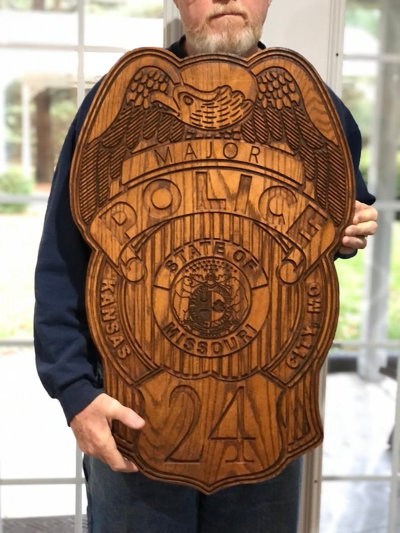 Custom Carved Wood Badge: Fireman, Police, Military, Retirement Gift - Etsy