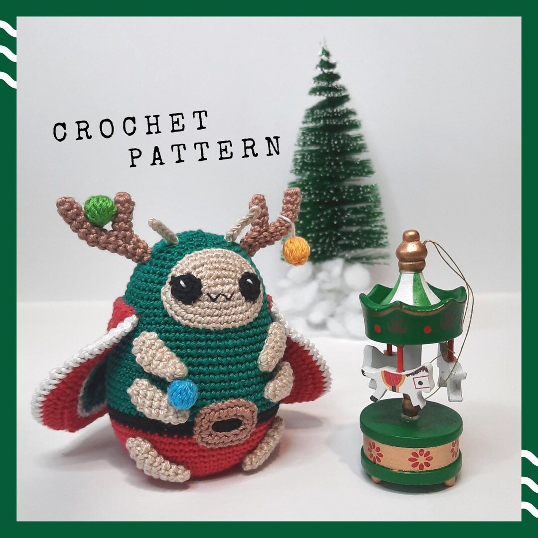 Crochet Christmas Moth Pattern. Christmas Pattern for Chubby Moth ...