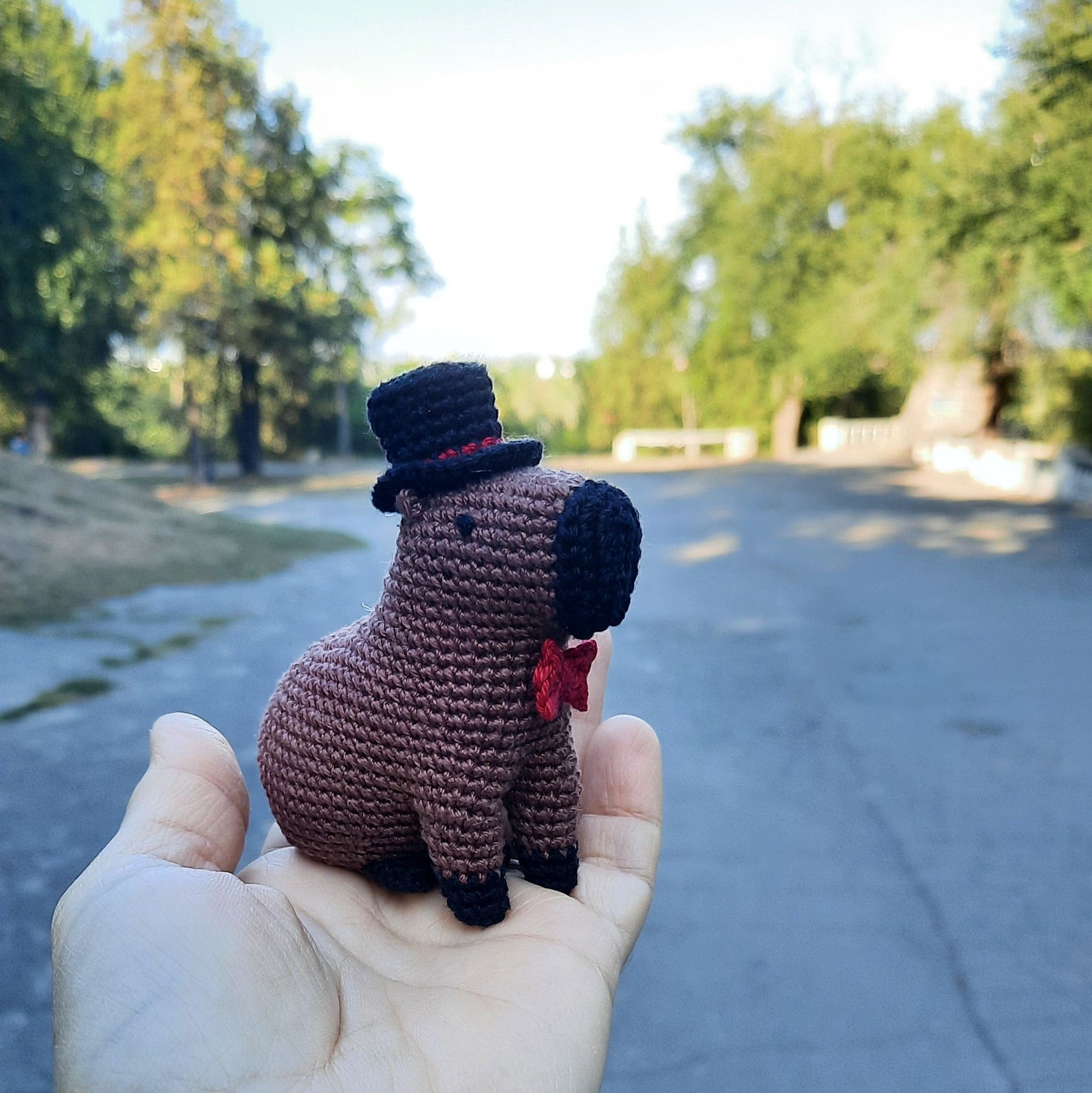 Sitting Capybara Crochet Pattern. Capybara With Top Hat and Bow Tie for ...