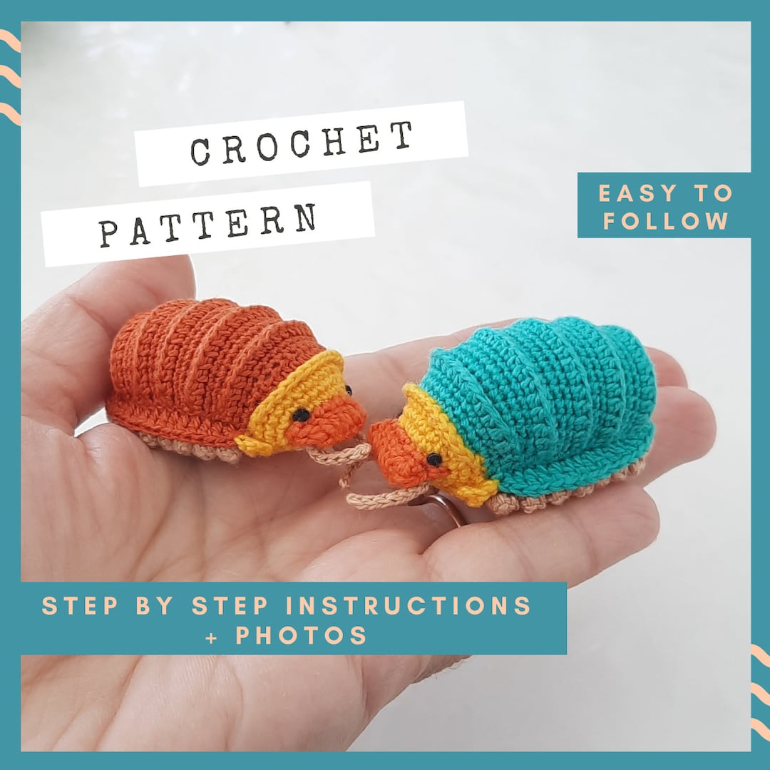 Rubber Ducky Isopod Crochet Pattern. Cute Woodlouse Toy Pattern. Car ...