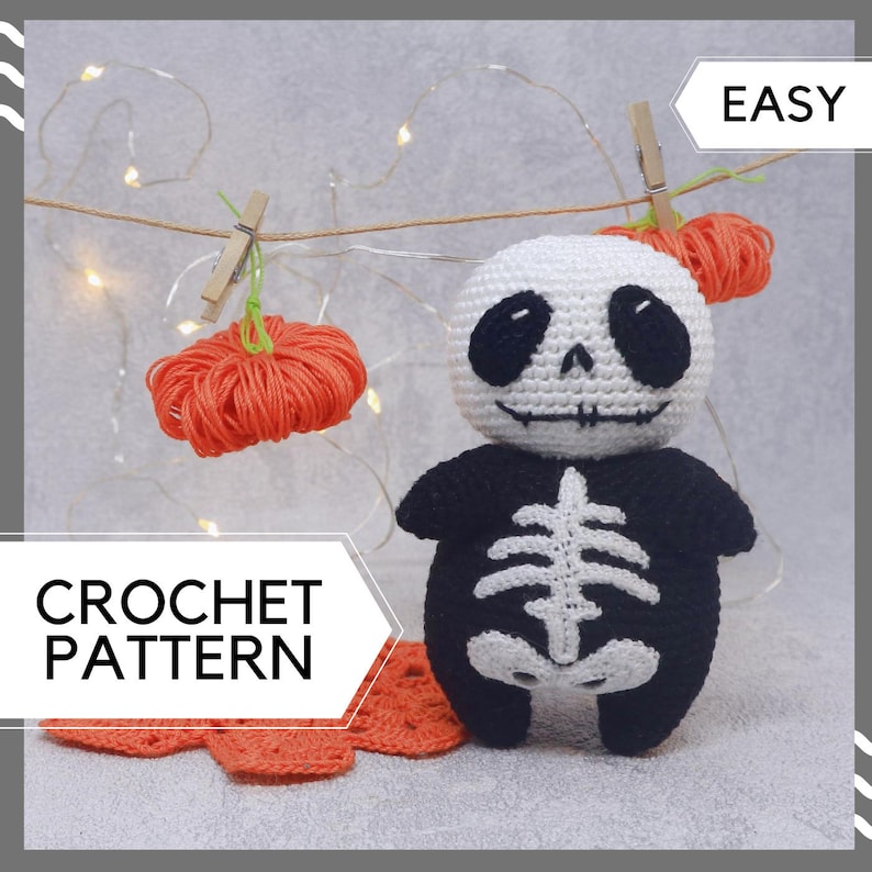 Skeleton Crochet Pattern Crochet Halloween Pattern Amigurumi - Etsy