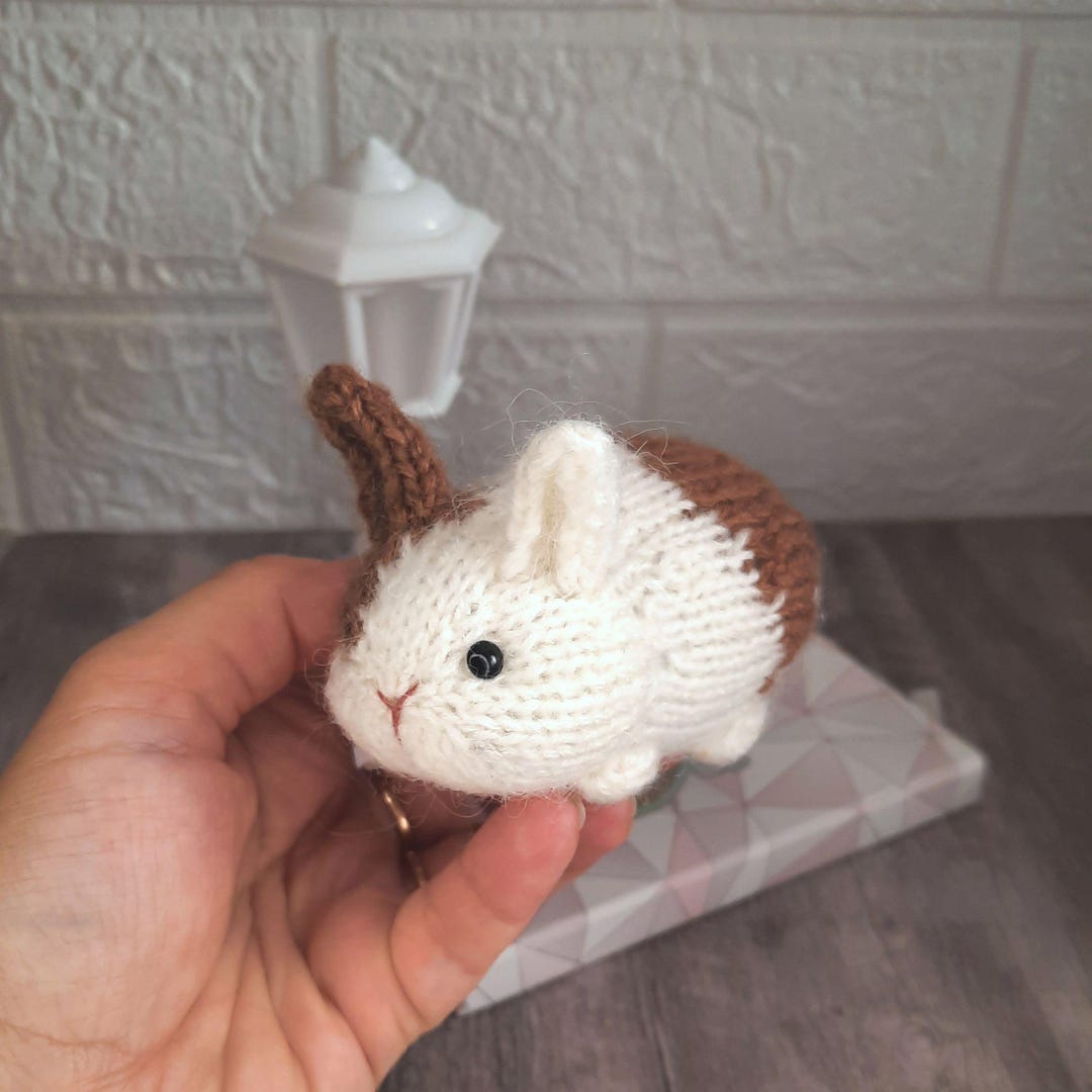 Plush Mini Bunny - Soft Handmade Squish Toy, Knitted Pet Rabbit, Tiny ...