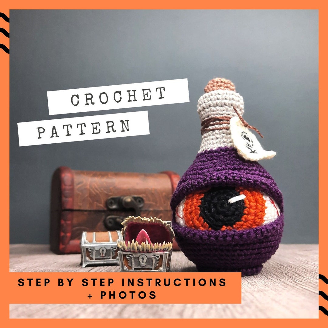 Crochet Potion Bottle Pattern. Crochet Halloween Bottle Tutorial. Funny Halloween Gift for ...