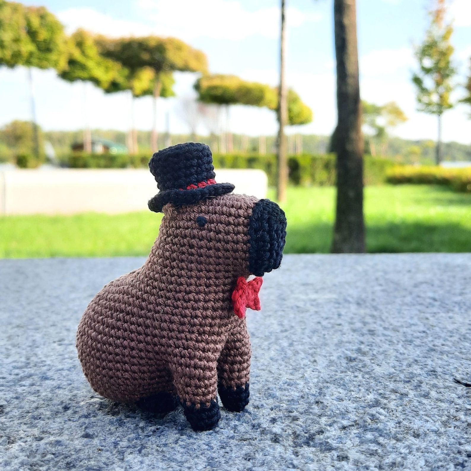 Sitting Capybara Crochet Pattern. Capybara With Top Hat and Bow Tie for ...