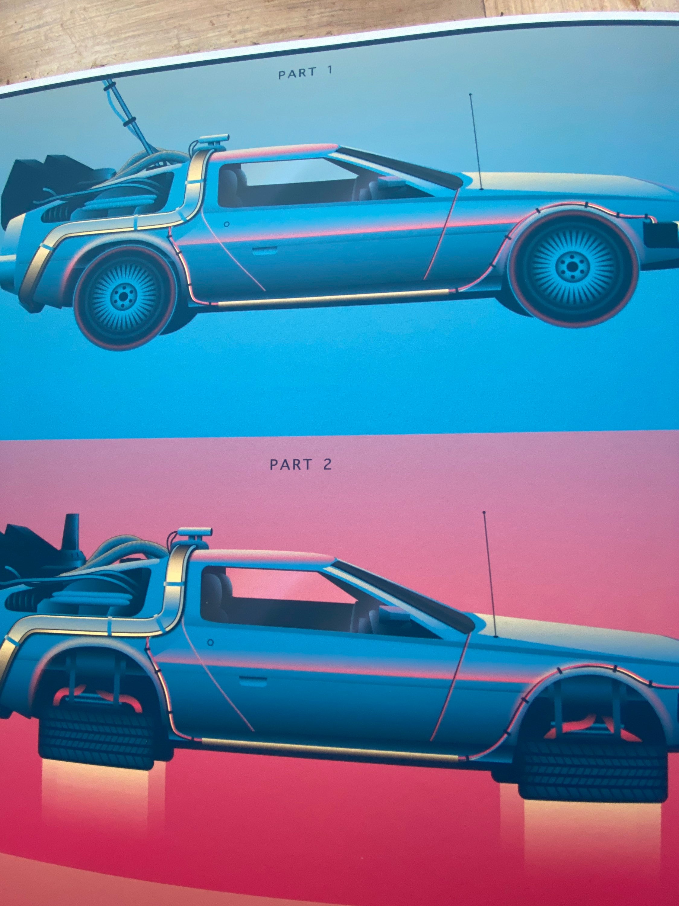 Back To The Future DeLorean Poster Print Trillogy | Etsy