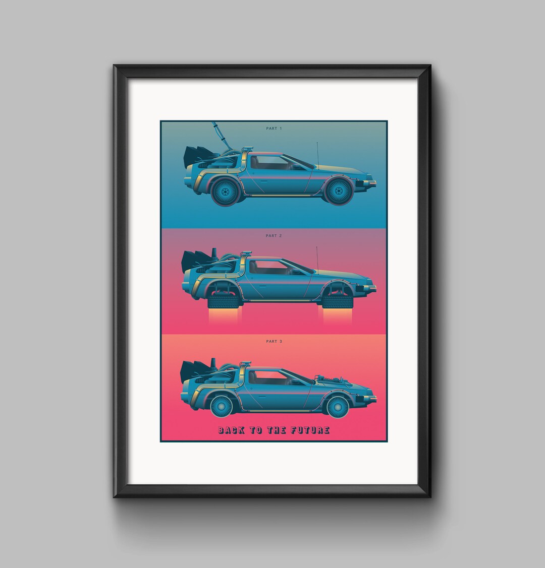 Back to the Future Delorean Poster Print Trillogy - Etsy