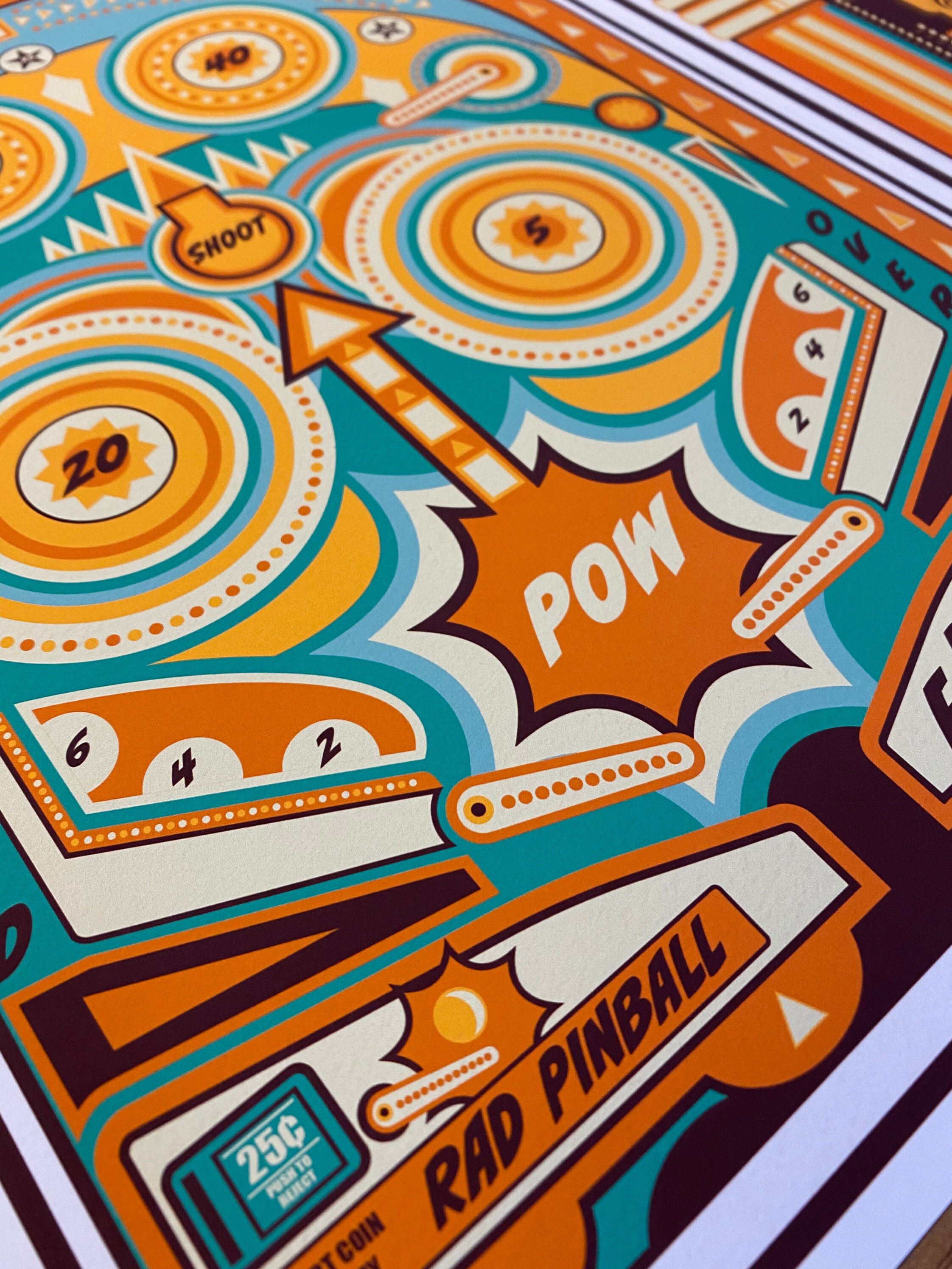 Retro Pinball Machine Print - Etsy UK