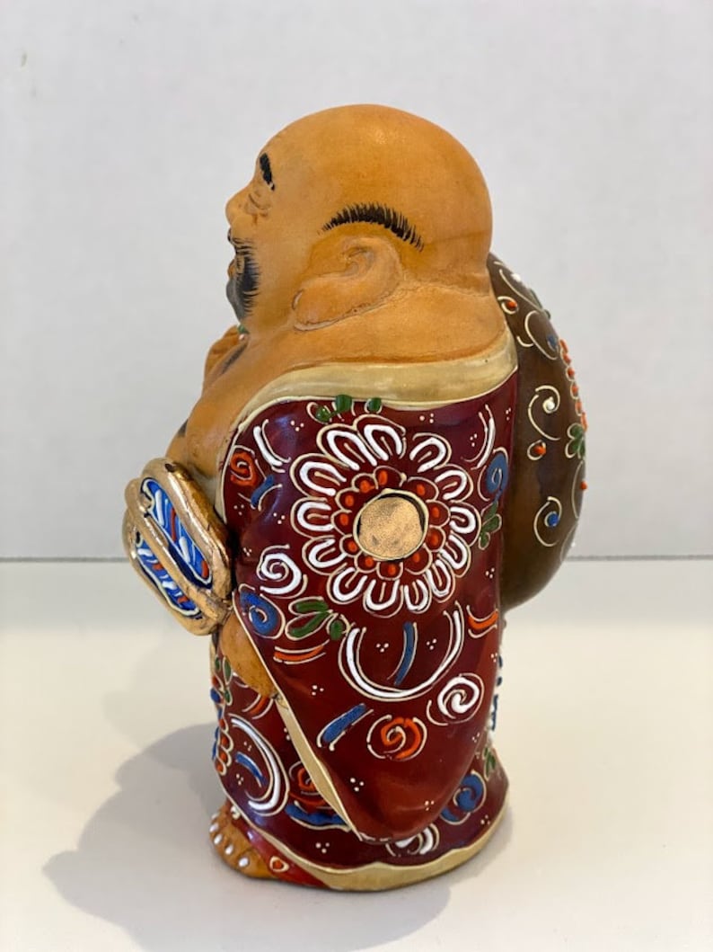 Vintage 6" High Japanese Satsuma Porcelain Hotei Happy Buddha MARKED - Etsy