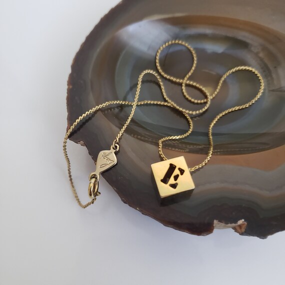 1970's Biagi Minimalist Cubist "E" Monogram Gold Tone… - Gem