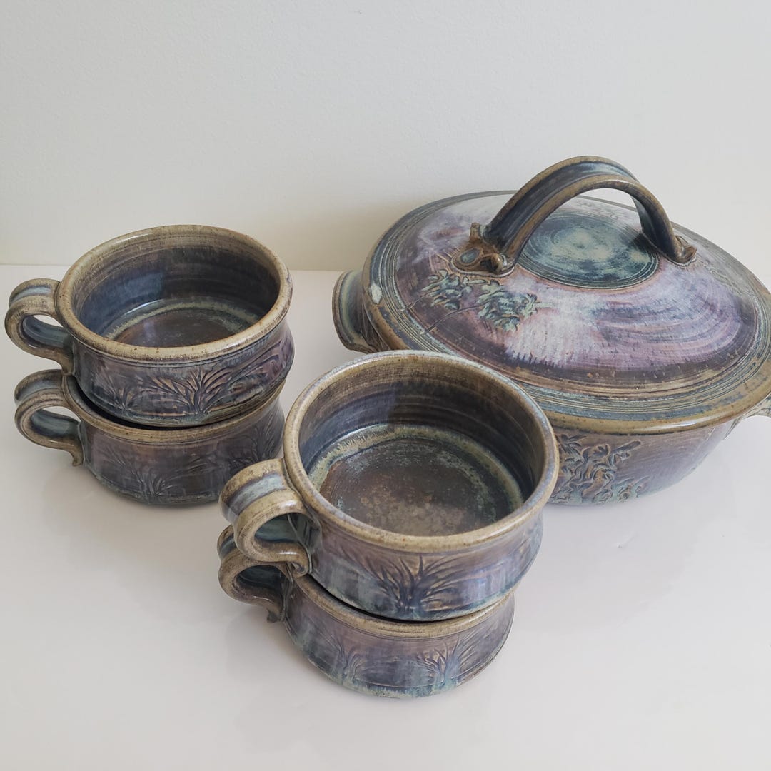 Vintage Steve Jorgenson Canadian Studio Pottery Covered Serving Dish or ...