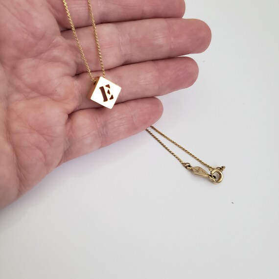 1970's Biagi Minimalist Cubist "E" Monogram Gold Tone… - Gem