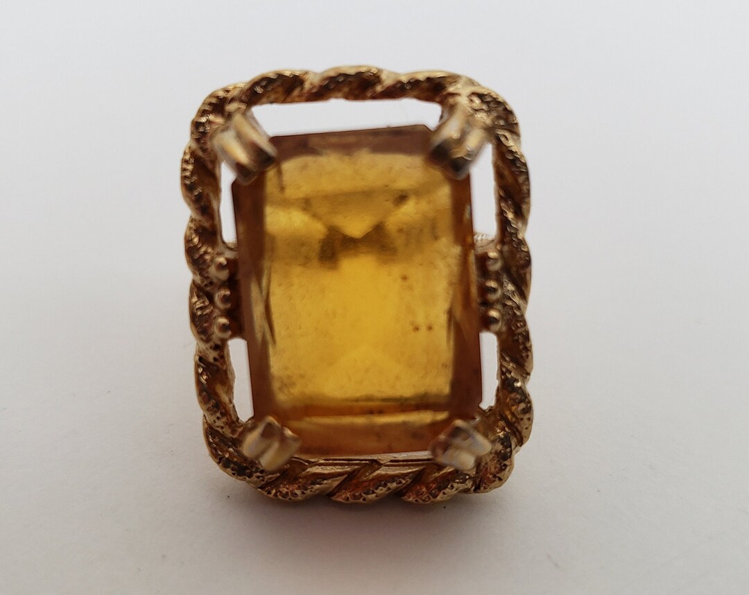 Vintage Sarah Coventry Amber Ring Statement Ring - Etsy
