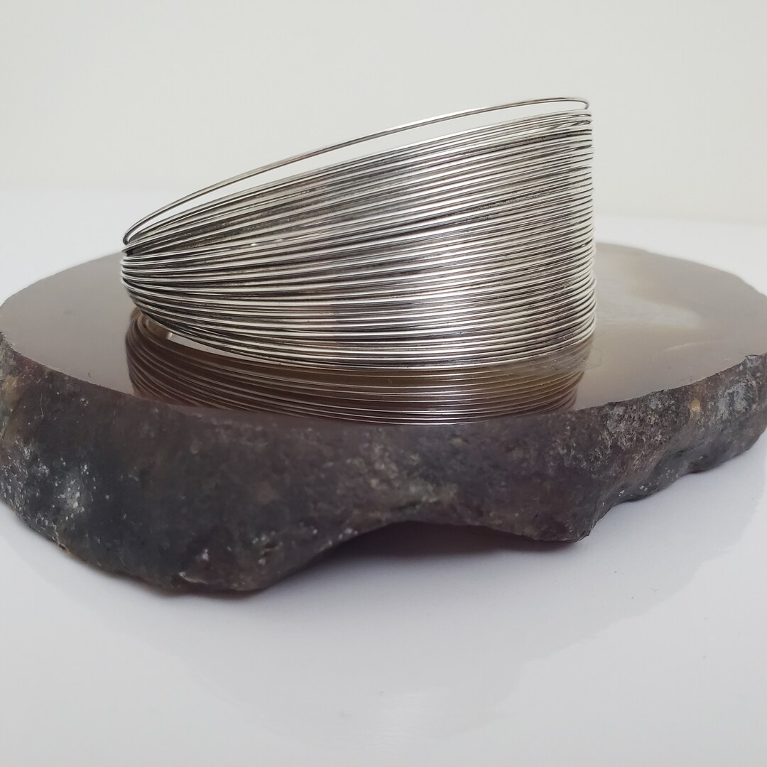 Vintage Multilayered Silver Tone Wire Cuff Bracelet, Modernist Cuff ...