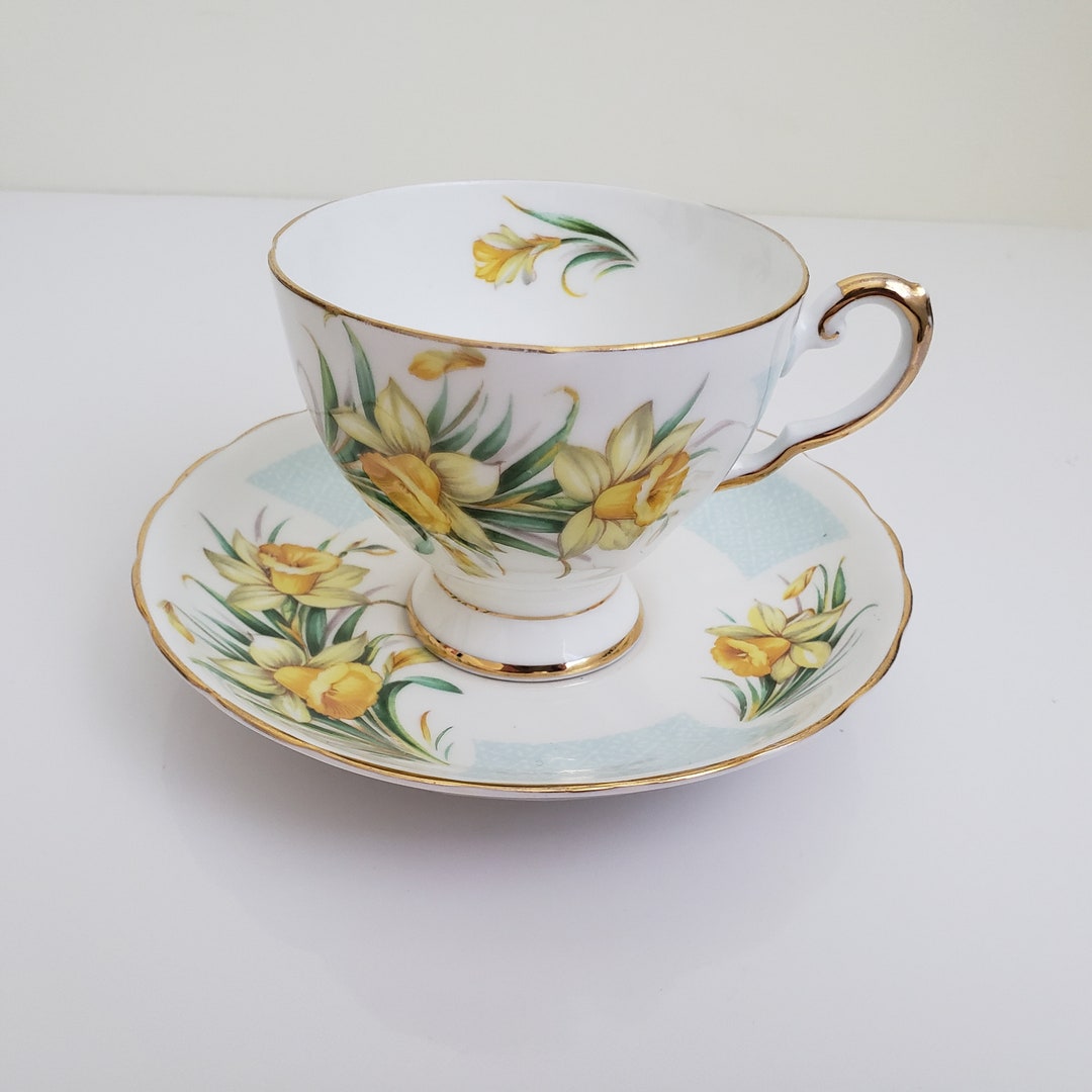 Vintage Tuscan Daffodil Teacup Set: Mid-century Birthday Flowers - Etsy