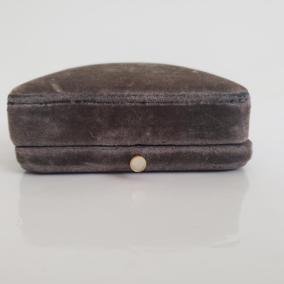 Antique Velvet Jewelry Box: DR Dingwall Pre-birks, Mother of Pearl ...