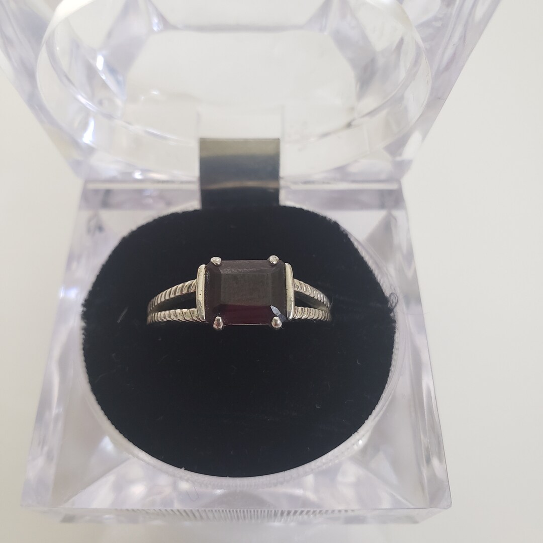 Vintage Avon Garnet Ring: 925 Sterling Silver Statement Ring, US Size ...