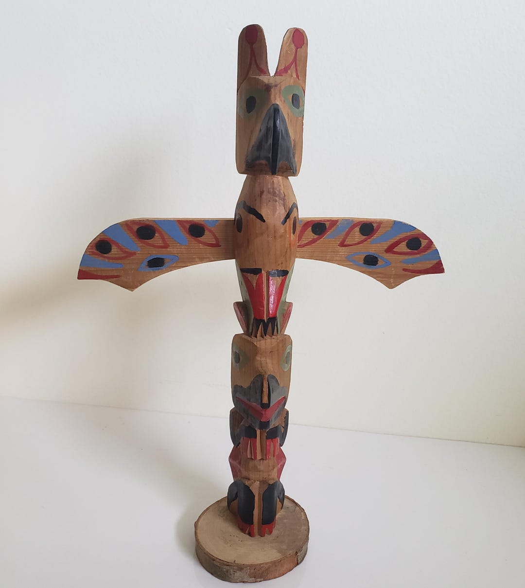 Vintage Hand Carved Totem Pole: Pacific Northwest Indigenous Art - Etsy