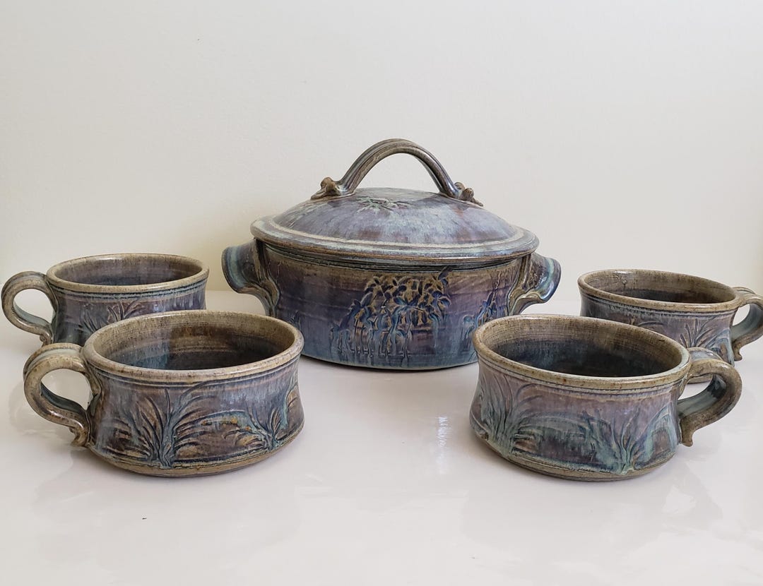 Steve Jorgenson Stoneware Soup Tureen Set: Canadian Studio Pottery - Etsy