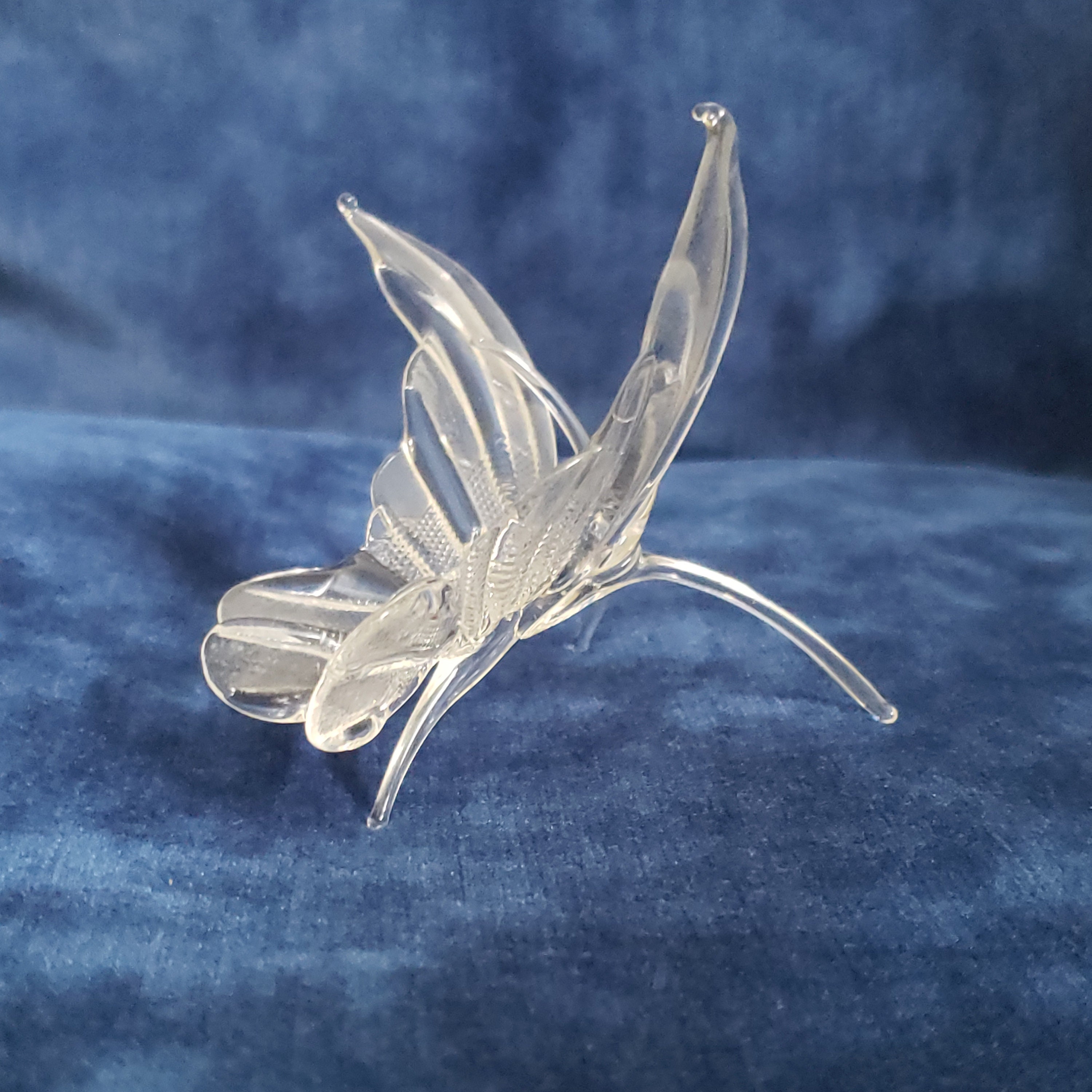 Vintage Hand Blown Glass Butterfly or Moth Decoration, Ornament, or ...