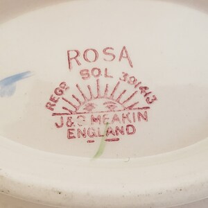 Hand Painted J & G Meakin Rosa Gravy Boat With Underplate: Mid-century ...