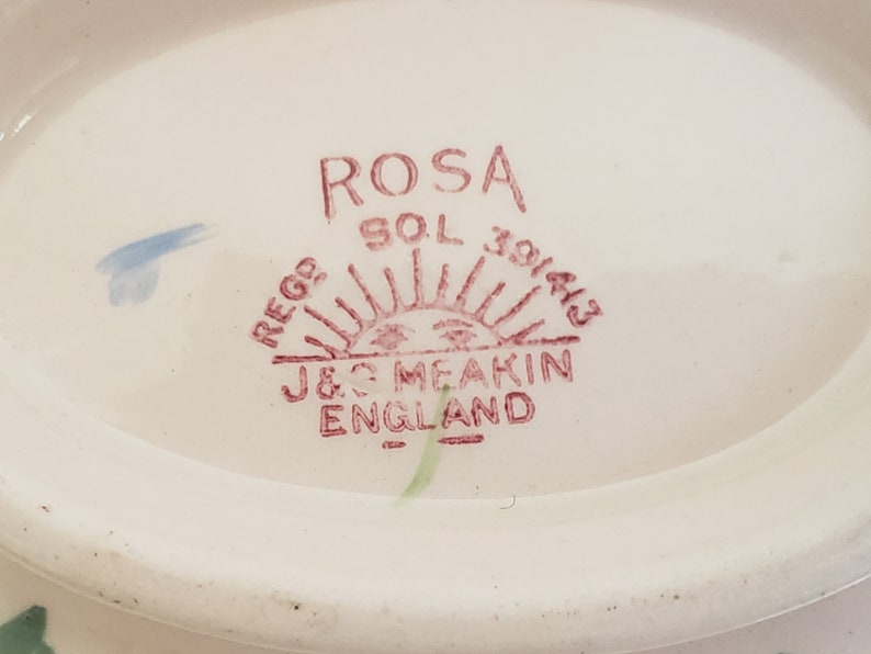 Hand Painted J & G Meakin Rosa Gravy Boat With Underplate: Mid-century ...