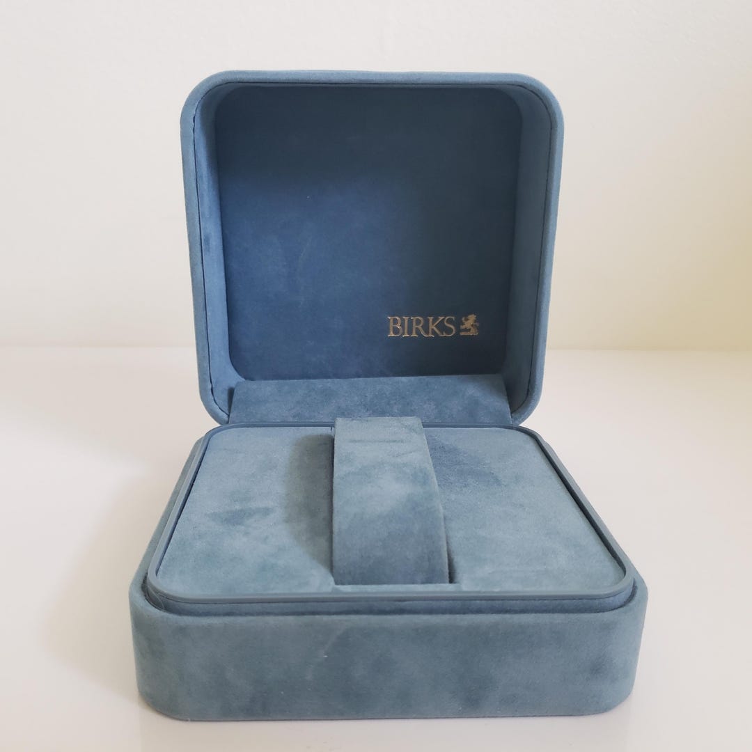 Vintage Birks Blue Suede Watch Presentation Box, Vintage Jewelry Box or ...