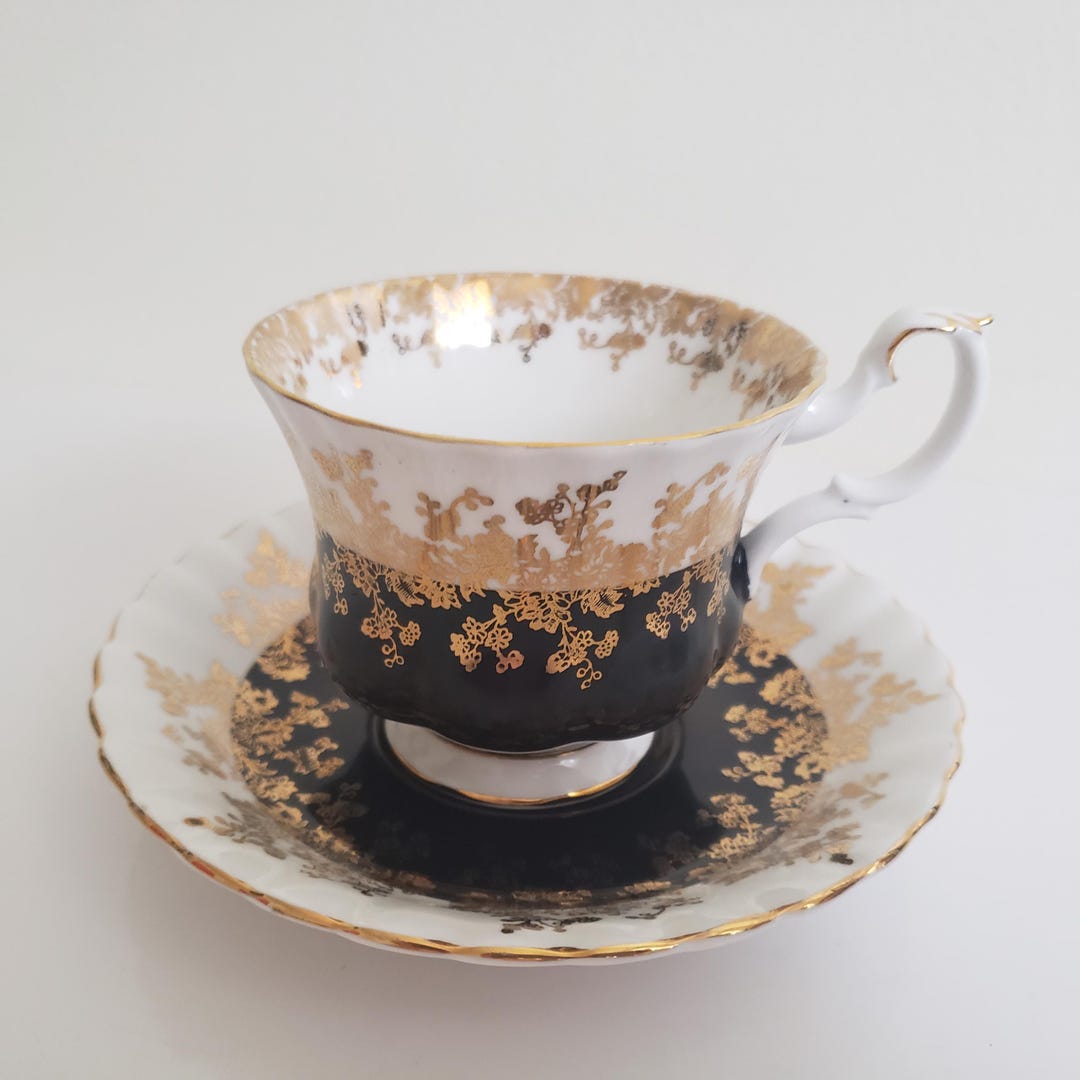 Royal Albert Unnamed Regal Series Tea Cup and Saucer Set in Black ...