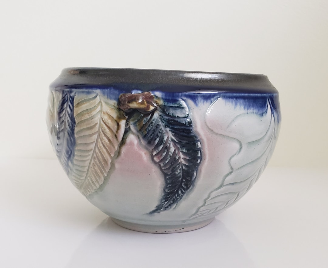 Vintage Studio Art Pottery Bowl: Signed Hale/houle, Blue & Beige - Etsy