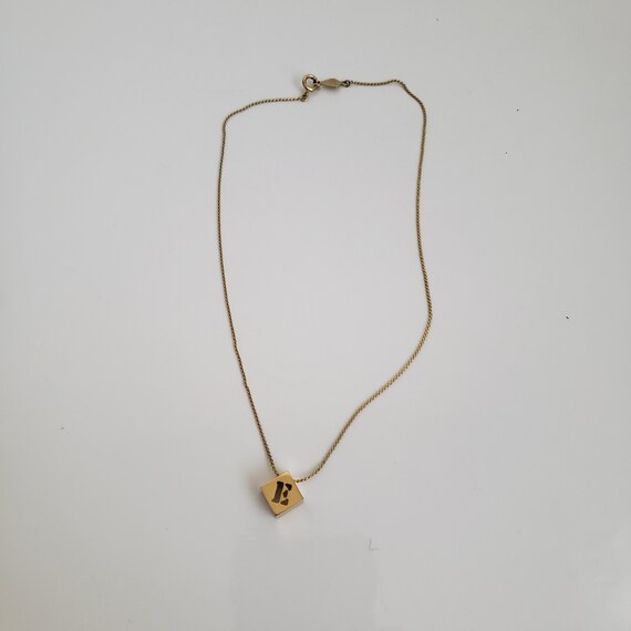 1970's Biagi Minimalist Cubist "E" Monogram Gold Tone… - Gem