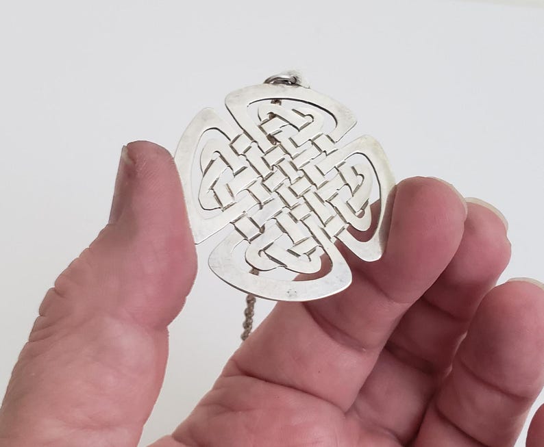 Vintage Sterling Silver Celtic Dara Knot Pendant Necklace - Aiden J ...