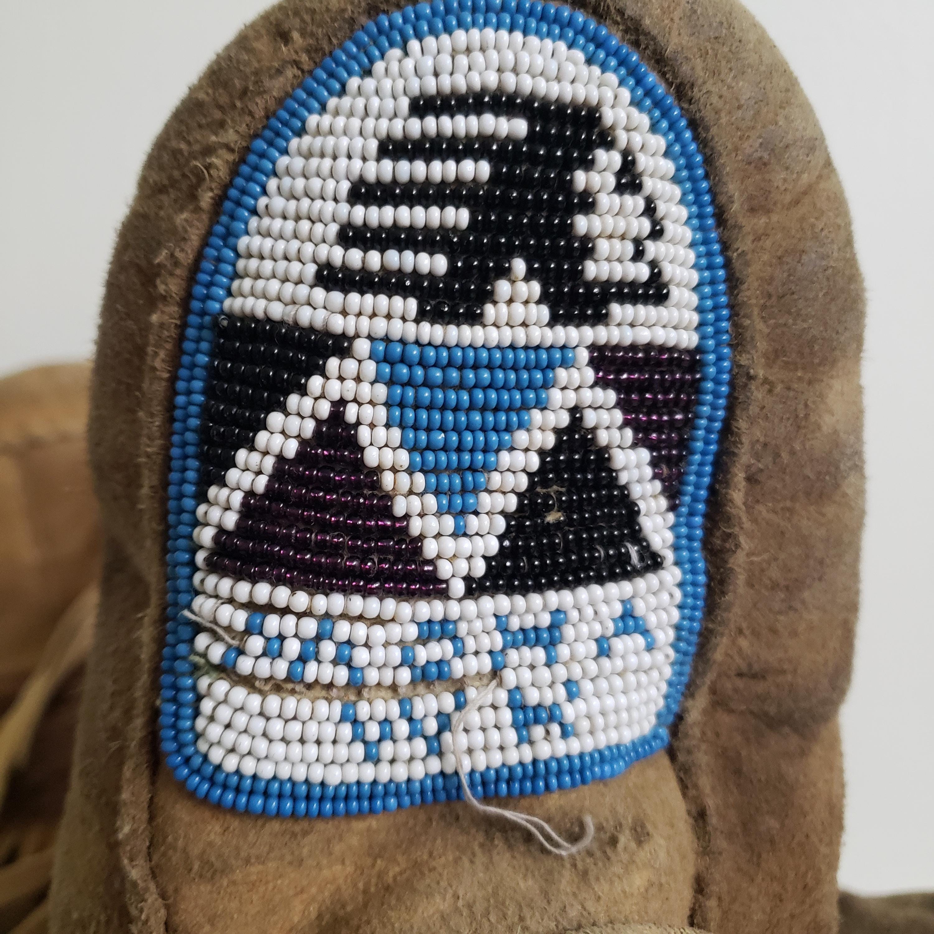 Vintage Elk Skin Moccasin Boots, Fur & Beaded Detail, Women's Size 9 - Etsy