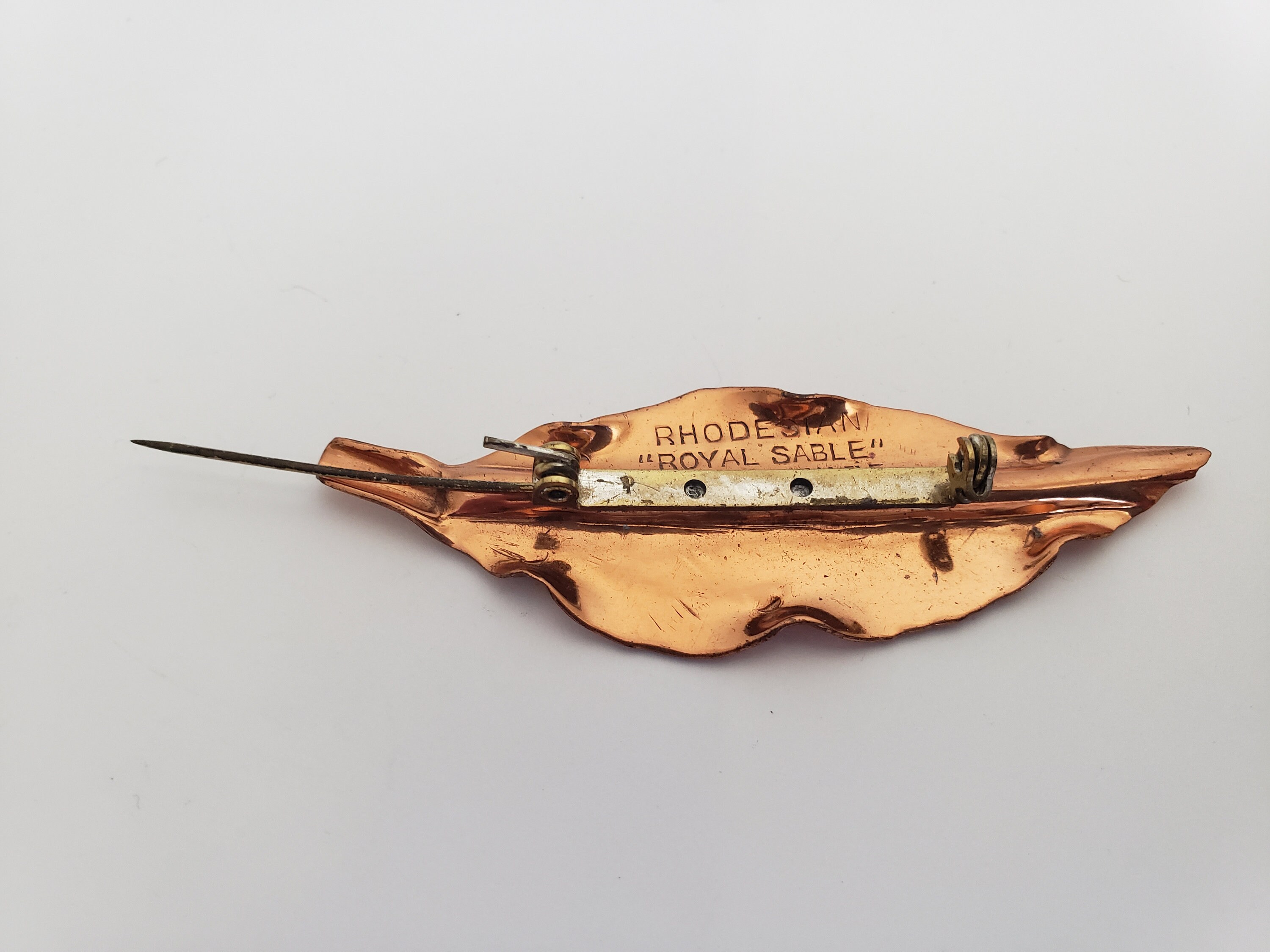 Vintage Rhodesian royal Sable Copperware Brooch - Etsy