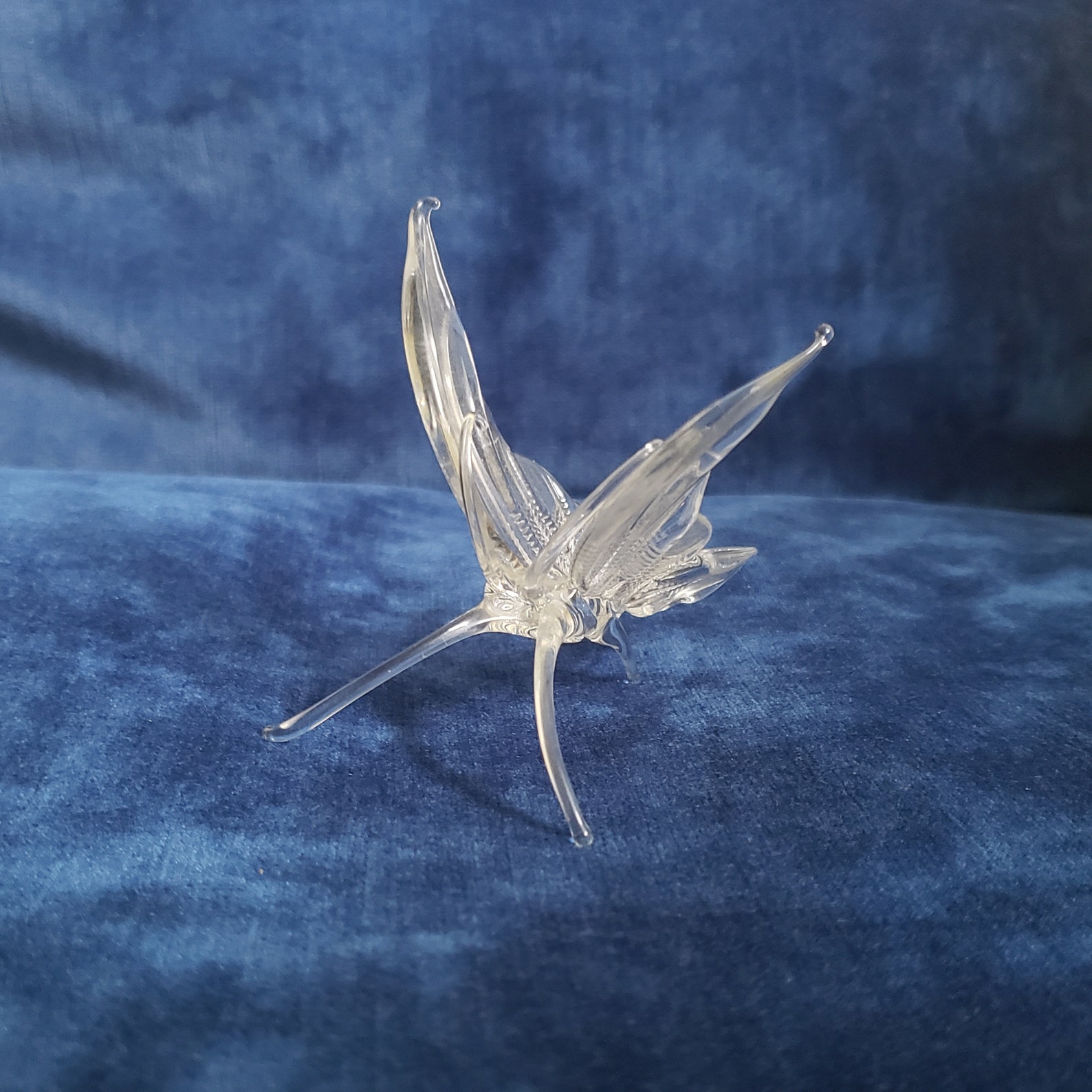 Vintage Hand Blown Glass Butterfly or Moth Decoration, Ornament, or ...
