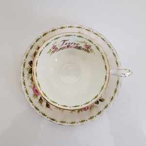 Vintage Royal Albert June Roses Flower of the Month Teacup and Saucer ...