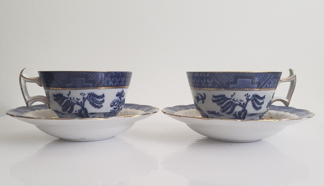 Vintage Booths Made in England "real Old Willow" 2 Teacup and Saucer ...