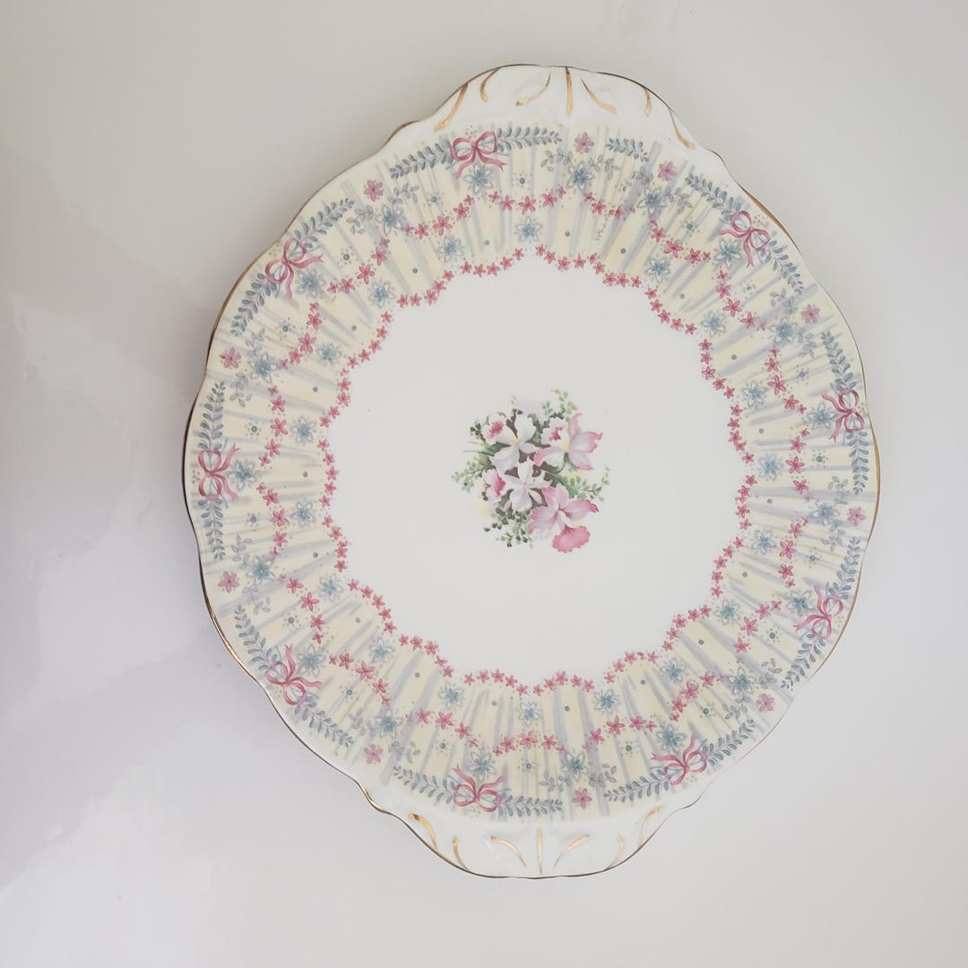 Vintage Queen Anne Bone China Cake Plate: 1950s Bridal Gown Serving ...