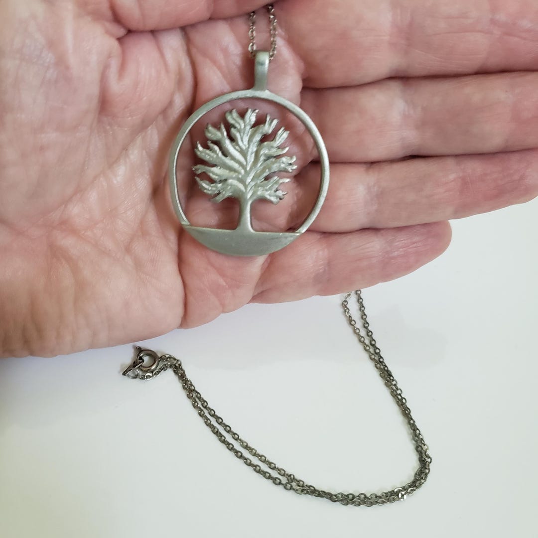 Vintage Royal Selangor Pewter Tree of Life Pendant Necklace - Etsy
