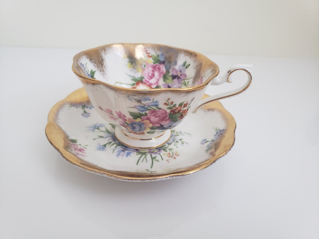 Mid Century Royal Albert Avon Shape Teacup Set, Mixed Multicolored ...