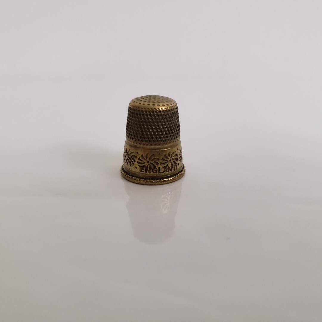 Antique Brass Thimble Marked England, Sewing Notion, Crafter Present ...