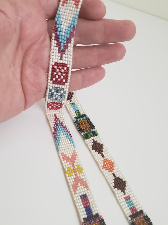 Native American Seed Bead Necklace With Fringe, Hand … - Gem