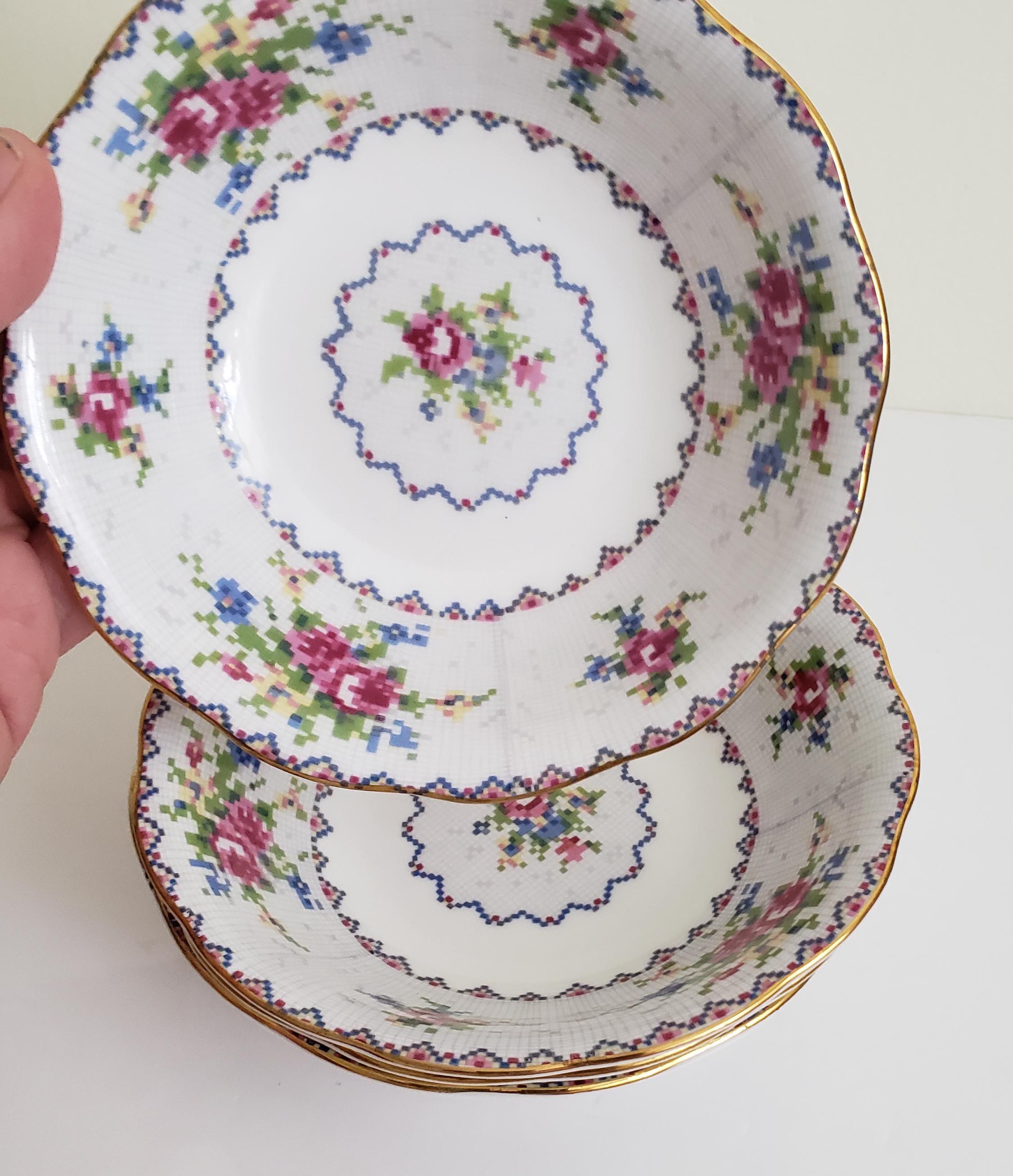 Royal Albert Petit Point Bowls: Fine Bone China Dessert Bowls, Set of ...